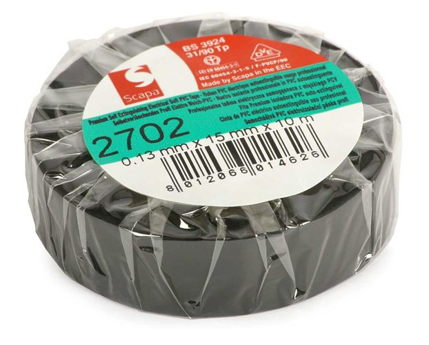 Insulation Adhesive Tape: PVC SCAPA 2702 (0.13*15mm/10m, black ...